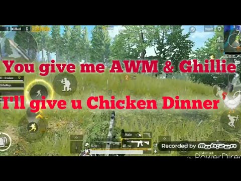 #PUBGMOBILLE Give me AWM and Ghillie I'll give you chicken dinner🐓