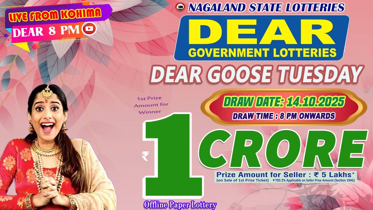 DEAR GOOSE TUESDAY DRAW DEAR 8 PM ONWARDS DRAW DATE 14.10.2025 LIVE ...