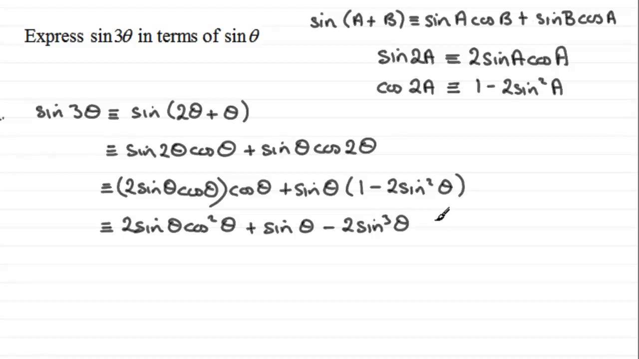 Trigonometry Sin 3 In Terms Of Sin ExamSolutions Maths Video