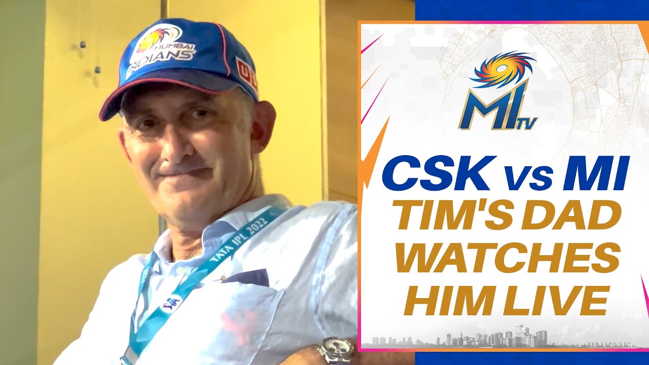 Tim David's dad Rod David watches him live in #CSKvMI | Mumbai Indians ...