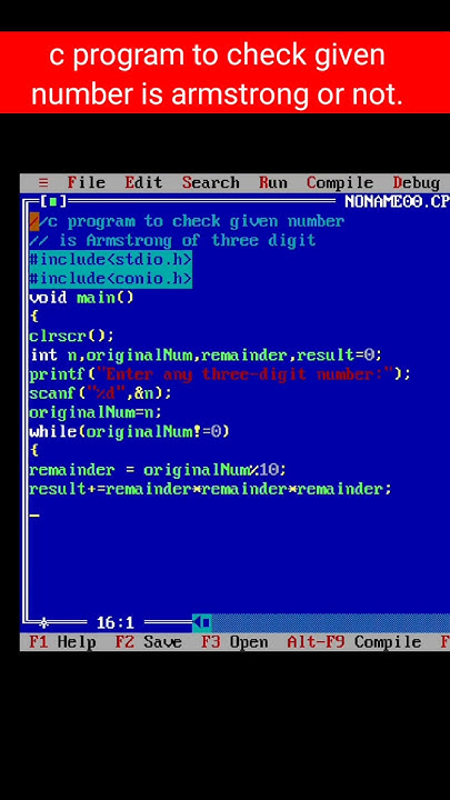 C program to check given number is armstrong or not. #csmarathicoaching - YouTube