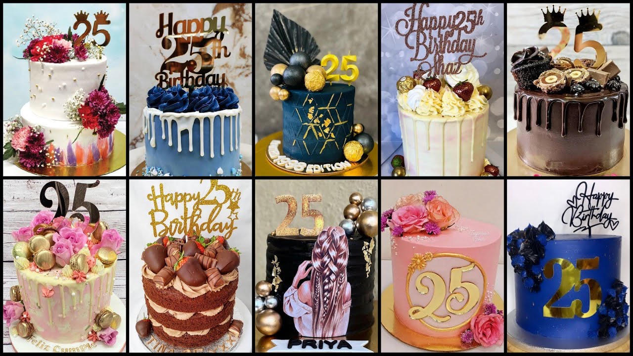 💃25th Birthday Cake Decorating Ideas 2024/25th Birthday Cake/Birthday ...