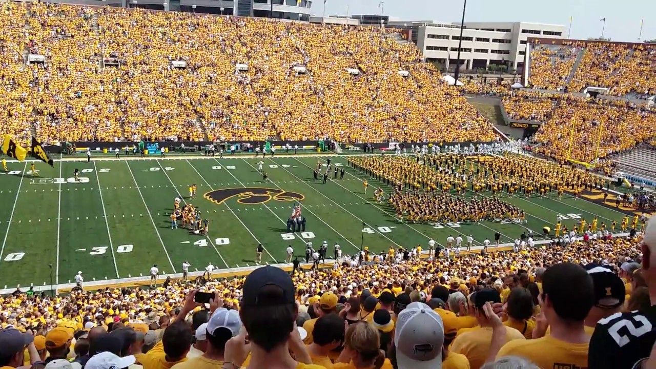 Iowa Hawkeye football team entrance versus North Texas 2017 - YouTube