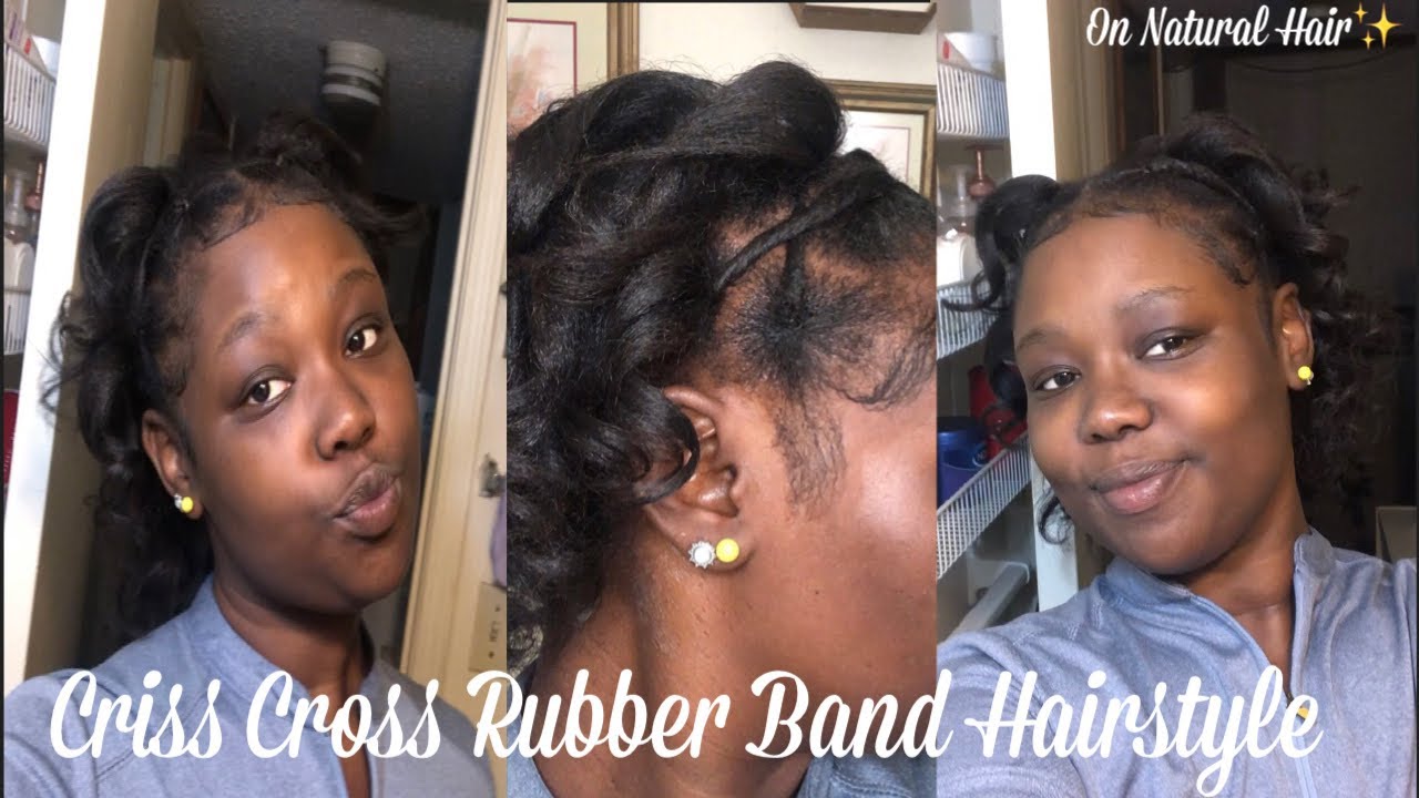 Trying the Criss Cross Rubber Band Hairstyle!😍 - YouTube