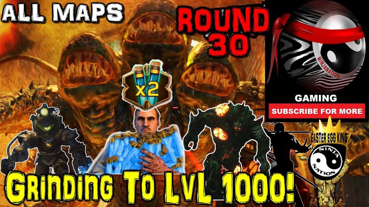 GRINDING TO LVL 1000 | ALL BO3 ZOMBIES MAPS ROUND 30 + 2X LIQUID ...