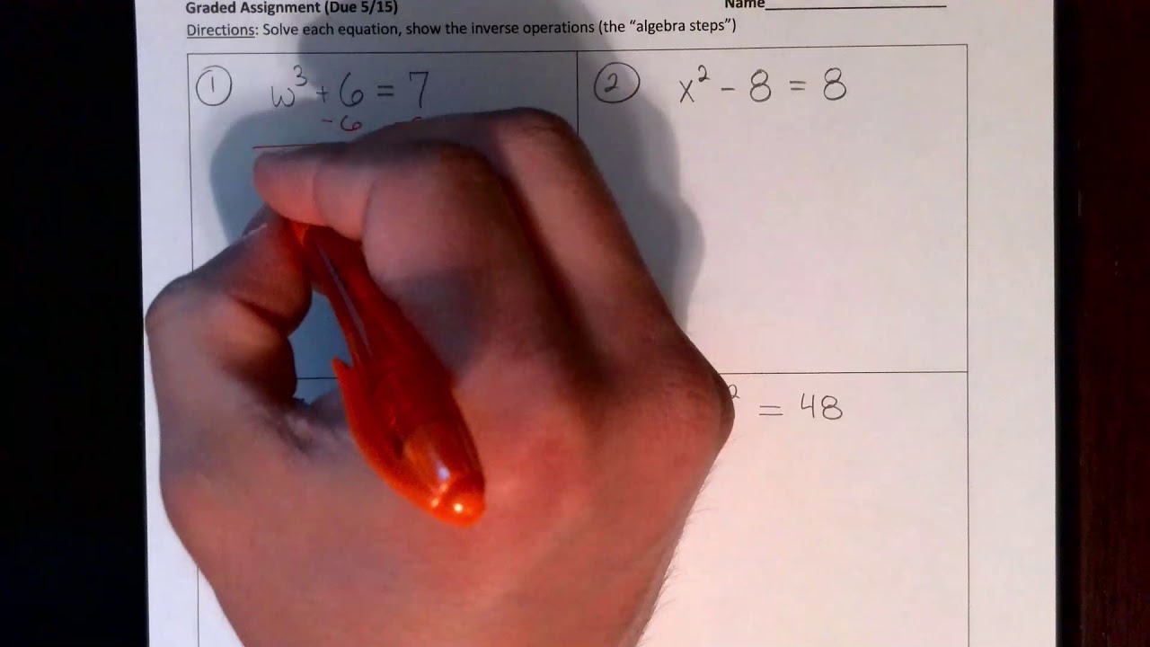 5-14 Mixed Algebra practice with roots - YouTube