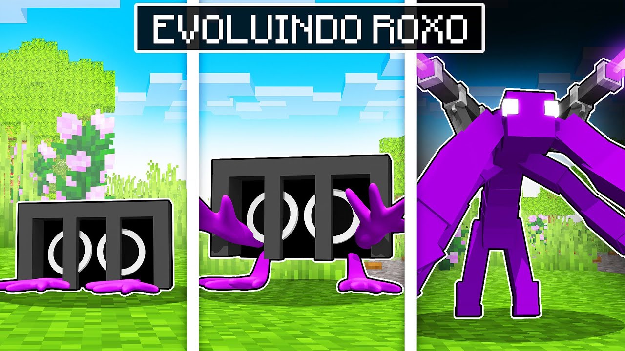 EVOLUINDO ROXO PARA ROXO DEUS de RAINBOW FRIENDS no MINECRAFT! - YouTube