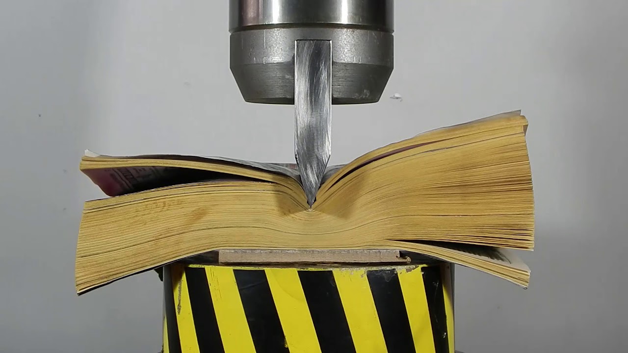 100 TON PRESS KNIFE vs CARDBOARD AND BOOK - YouTube