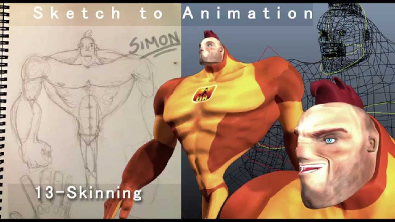 Sketch to Animation - Part 13 of 13 (Skinning) - YouTube