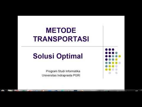 Riset Operasional : Metode Transportasi Solusi Optimal MODI - YouTube