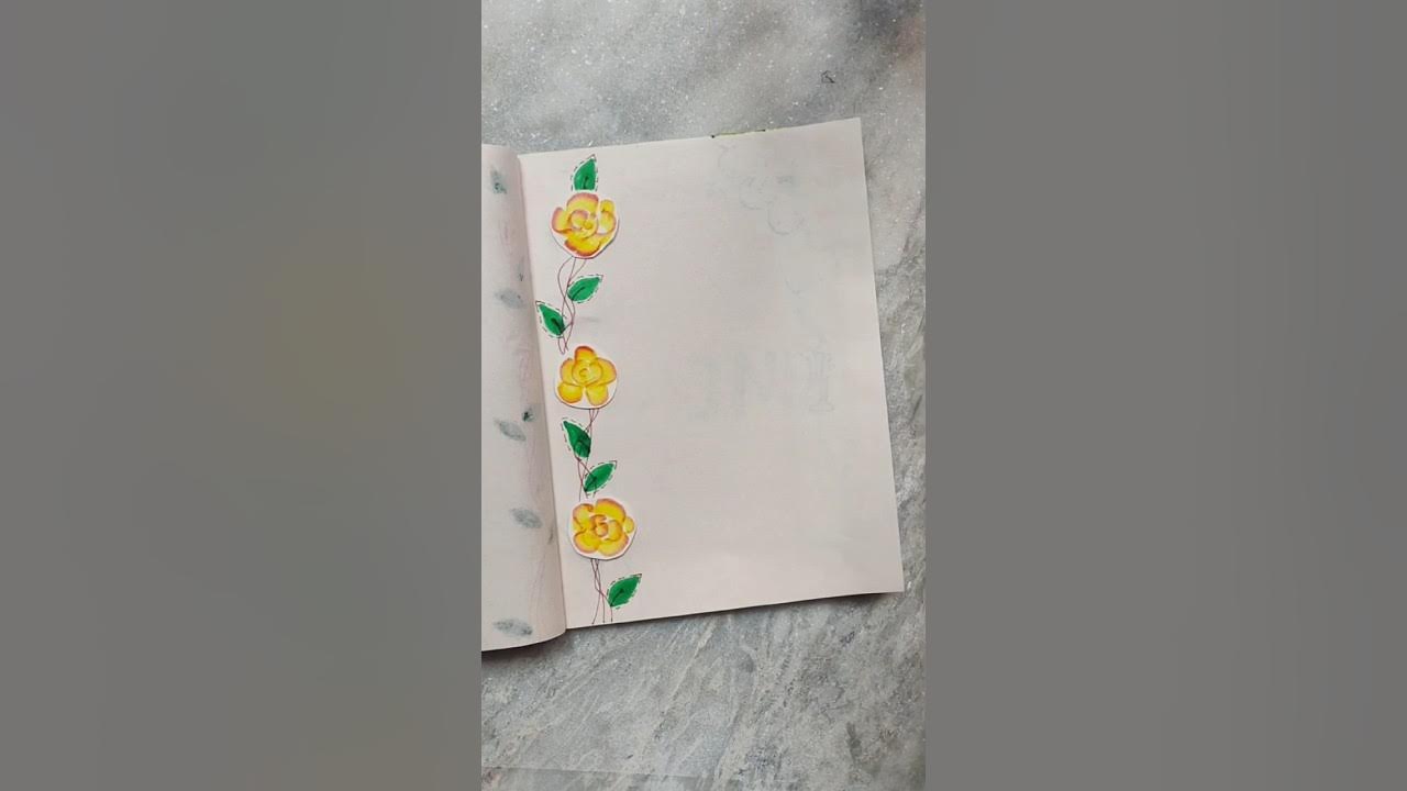 Simple and Easy Flower Front Page Ideas for School project ️‍🩹 #art # ...