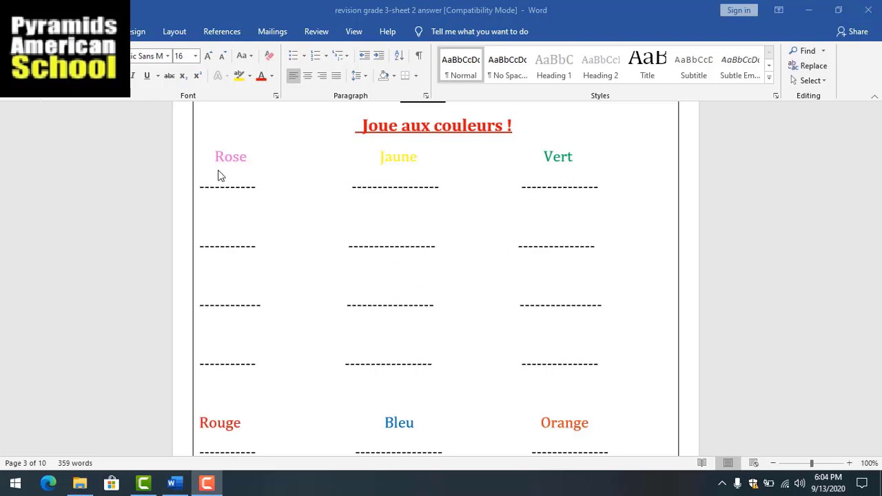 grade 3 sheet 2 revision - YouTube