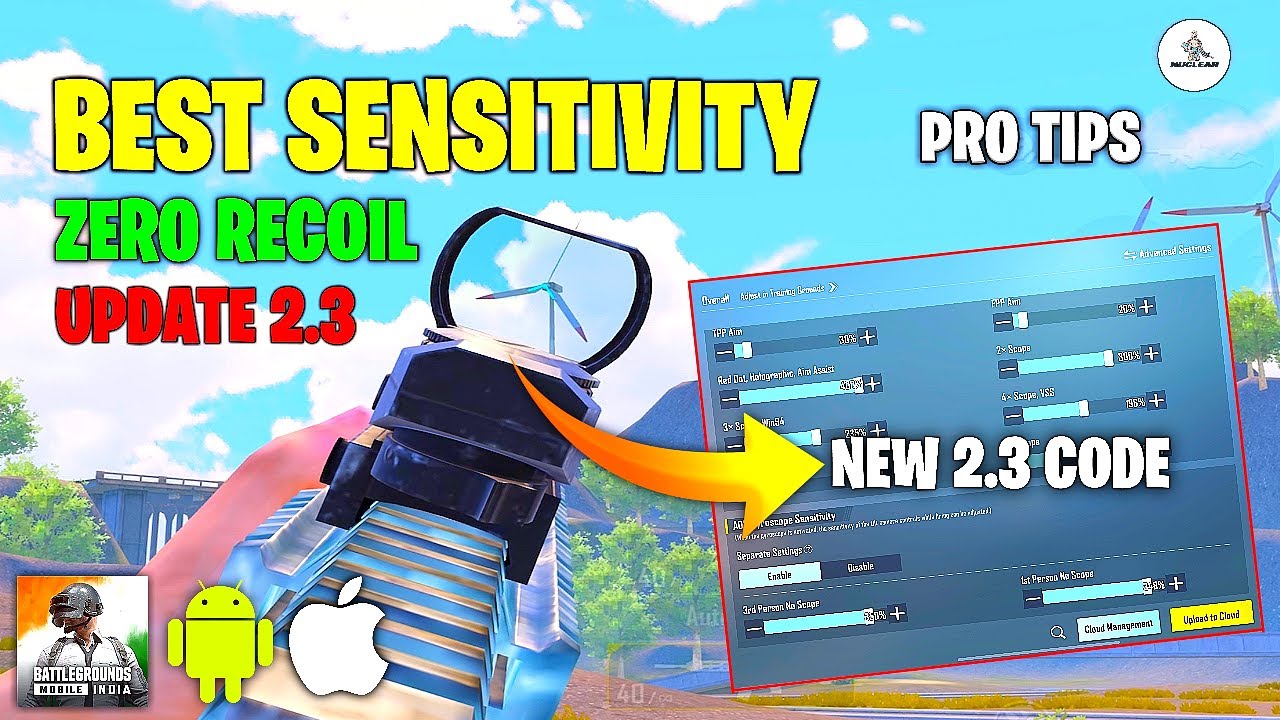 New Best Sensitivity settings for Pubg Mobile🔥 | Perfect sensitivity and control code 2.3 update ...