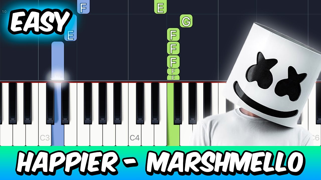 Happier Marshmello & Bastille Easy Piano Tutorial - YouTube