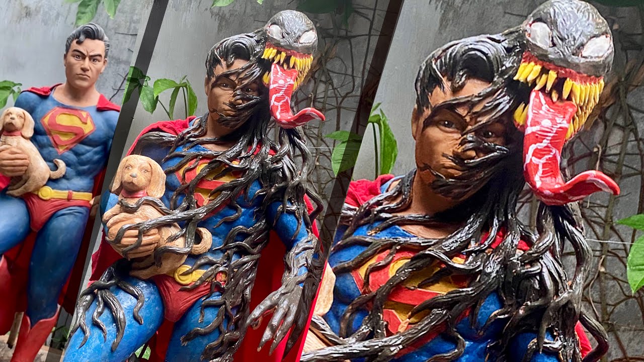 Superman vs Venom - full clay sculpting process - YouTube