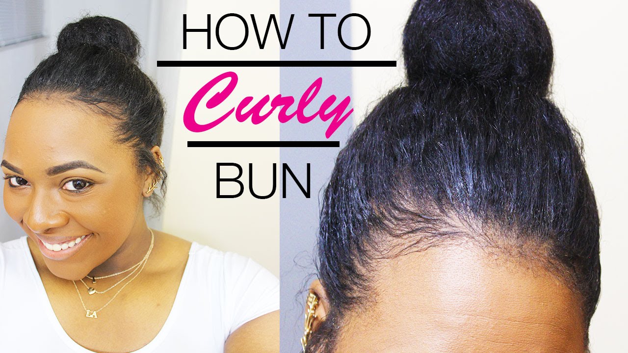 Curly Bun Tutorial With Marley Hair - YouTube