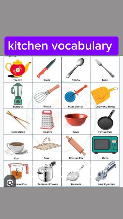 kitchen tools vocabulary words | English practice #english #vocabulary ...