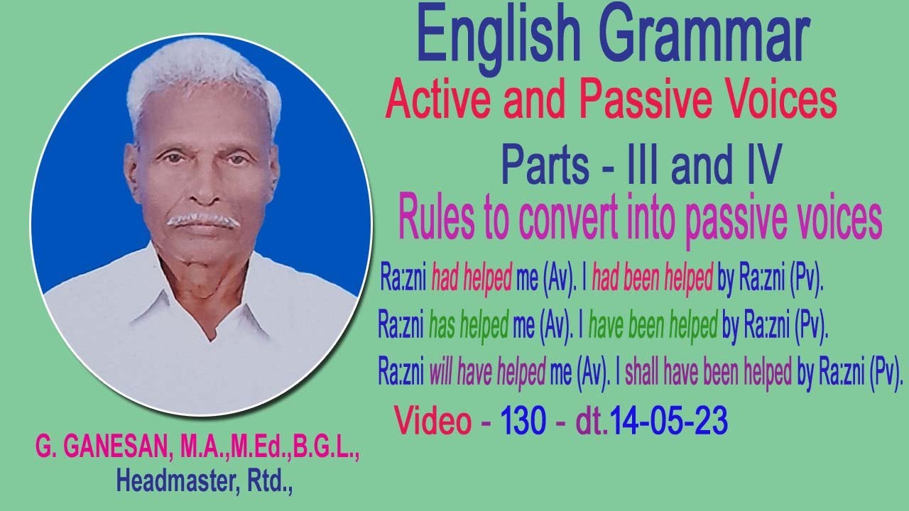 Active and Passive Voices Parts - III and IV in English - video - 130 ...