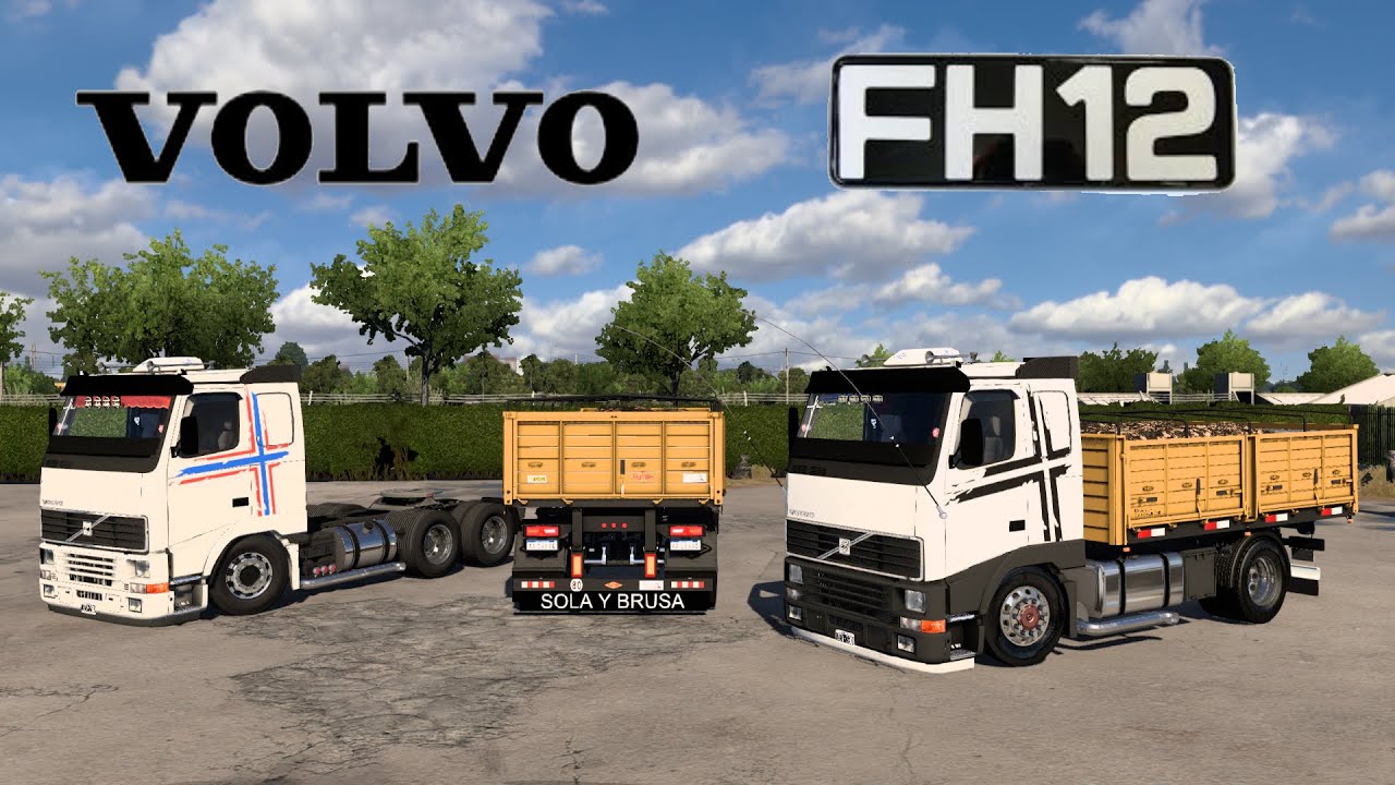 Volvo FH12 chasis y tractor + Acoplado 4 ejes Bivuelco - YouTube