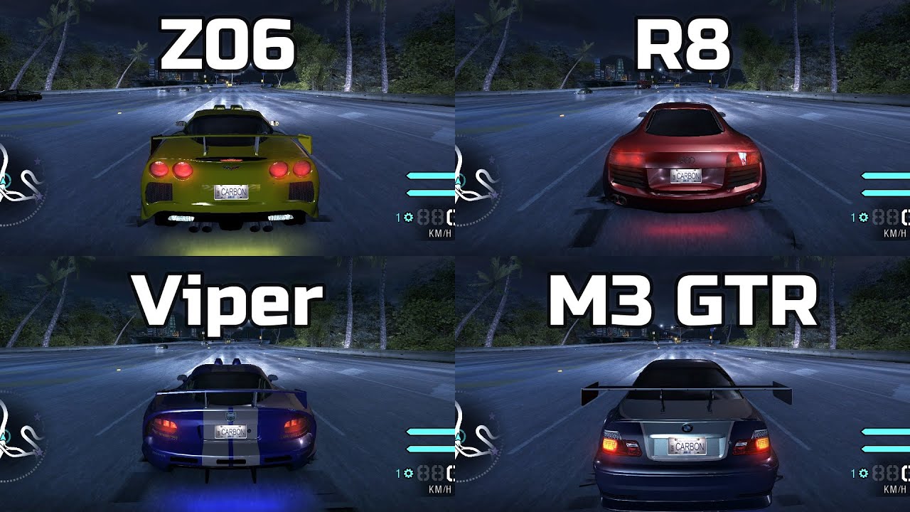 Corvette Z06 vs Le Mans Quattro vs Viper SRT-10 vs M3 GTR - Need for ...