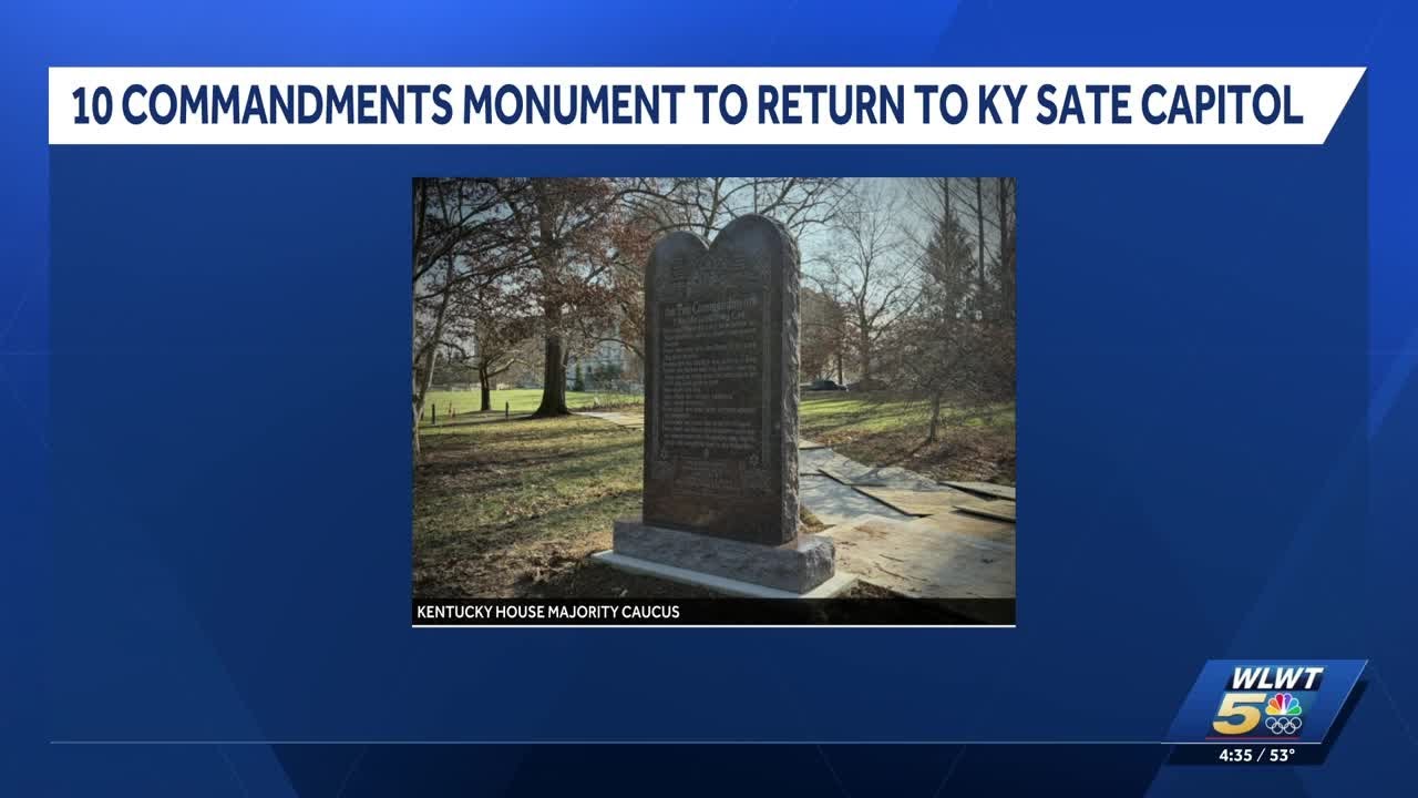 Ten Commandments monument returned for display on Kentucky Capitol ...
