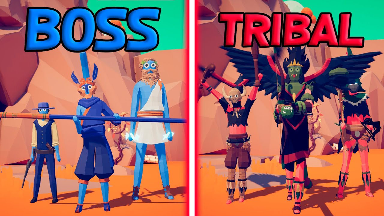 BOSS UNITS TEAM vs MEGA TRIBAL TEAM - Totally Accurate Battle Simulator ...