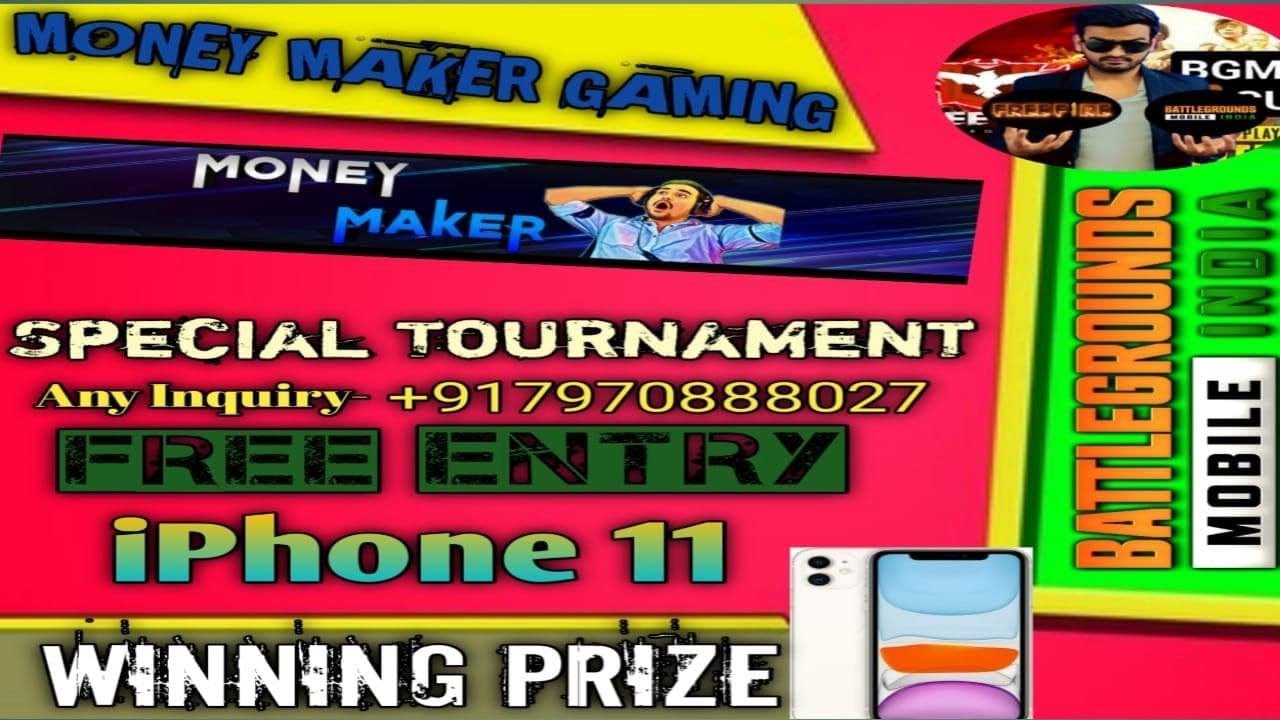 Money Maker is Live on Bgmi Custom Free Entry And Win Prize Money - YouTube