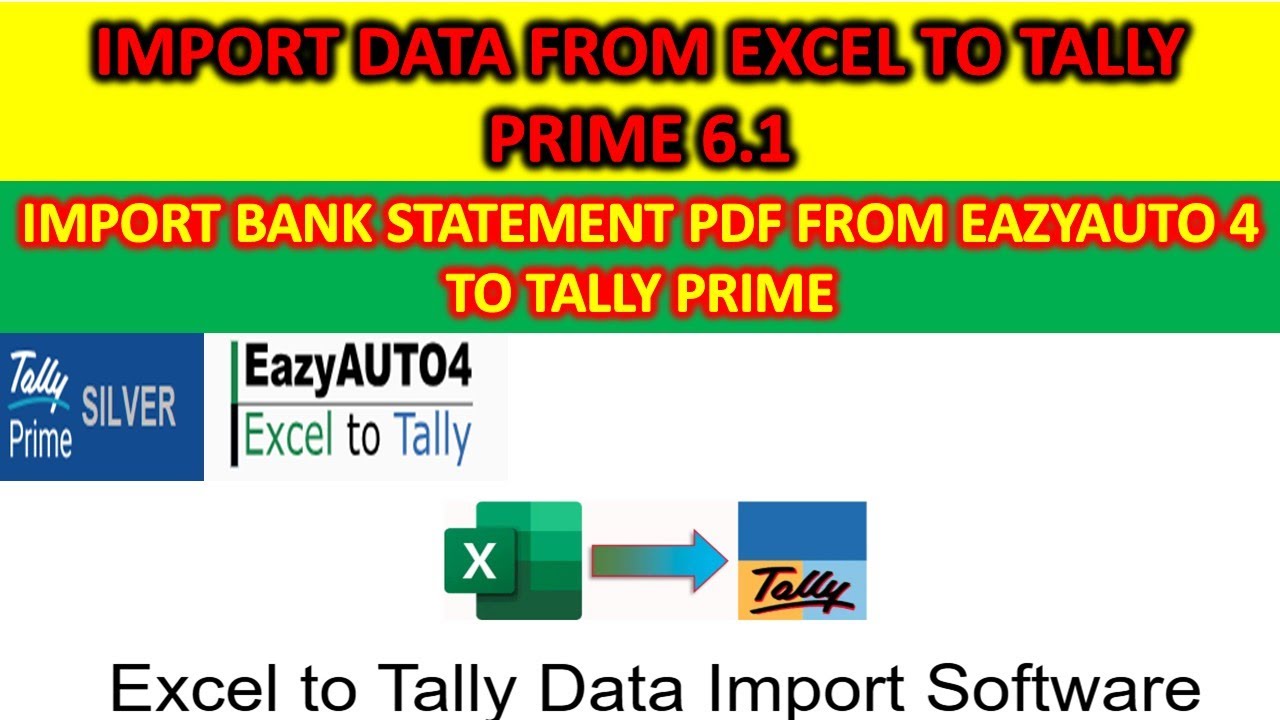 Import Data From Excel To Tally Prime 6.1 - Import Bank Statement PDF ...