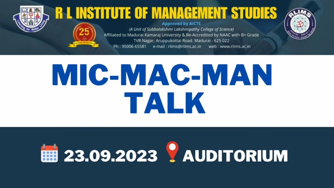 MIC MAC MAN TALK -2023 | RLIMS - YouTube