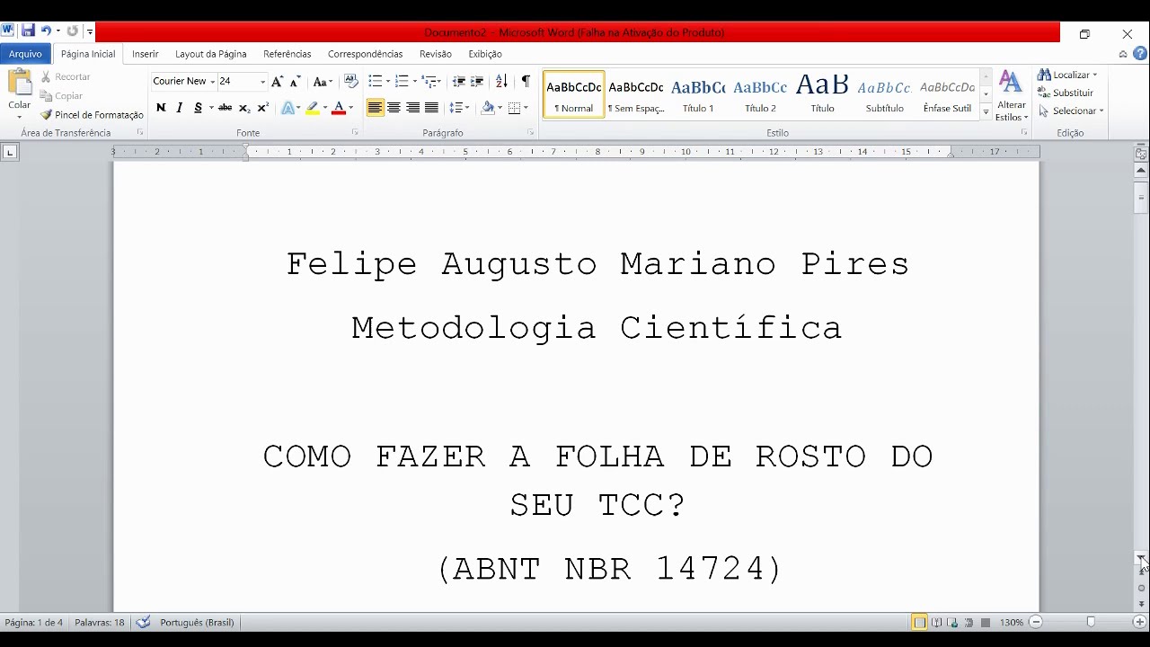 Folha De Rosto Do Tcc - FDPLEARN