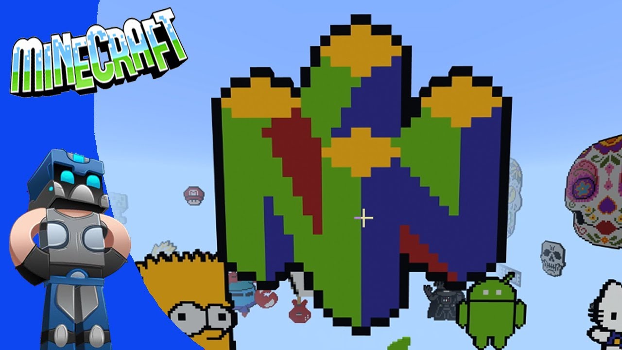 Minecraft: Como hacer Nintendo Logo Pixel art Tutorial - YouTube