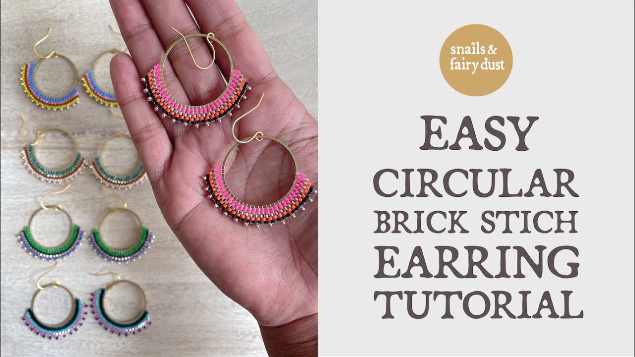 Easy Circular Brick Stitch Beaded Earring Tutorial - YouTube