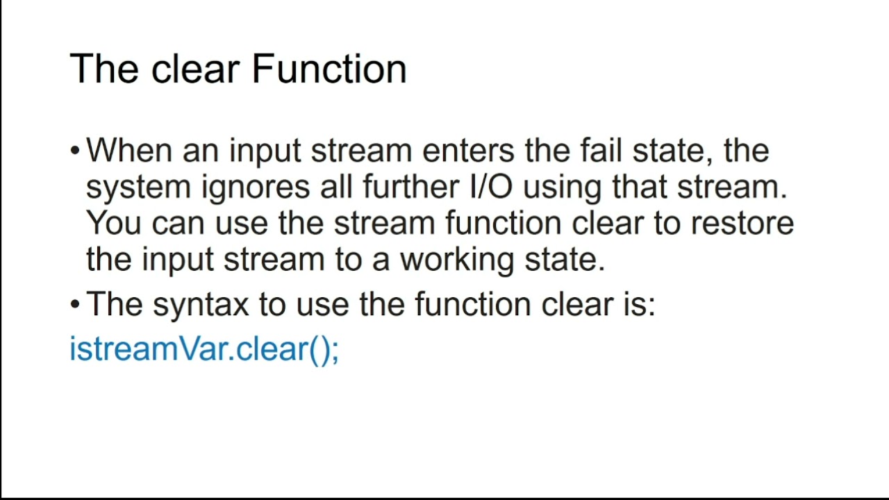 Lesson 8: Part 2 (put back, peek , clear, setprecision, setw, setfill ...