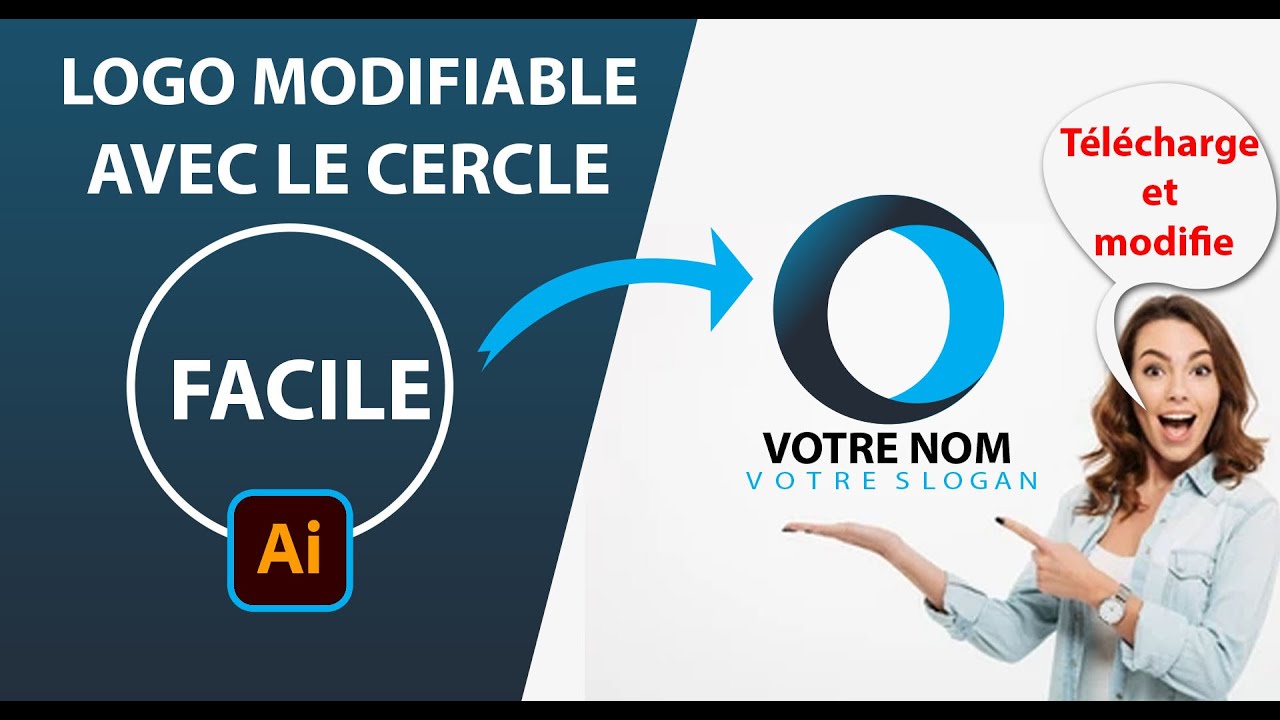 Tuto Logo modifiable dans Illustrator (faire un logo avec le cercle) - YouTube