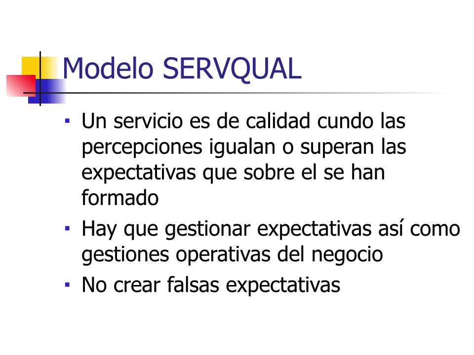 El Modelo Servqual De Calidad De Servicio EL MODELO SERVQUAL DE