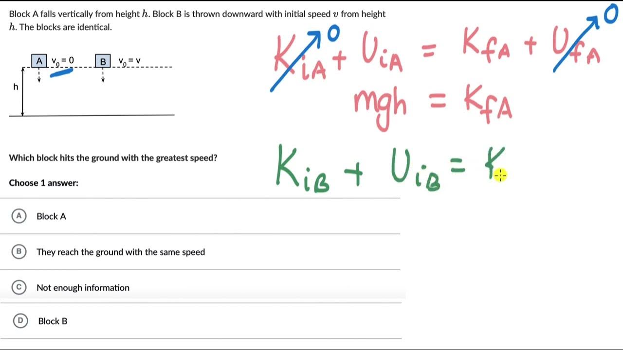 Worked example: Conservation of energy | Work, Energy and Power ...