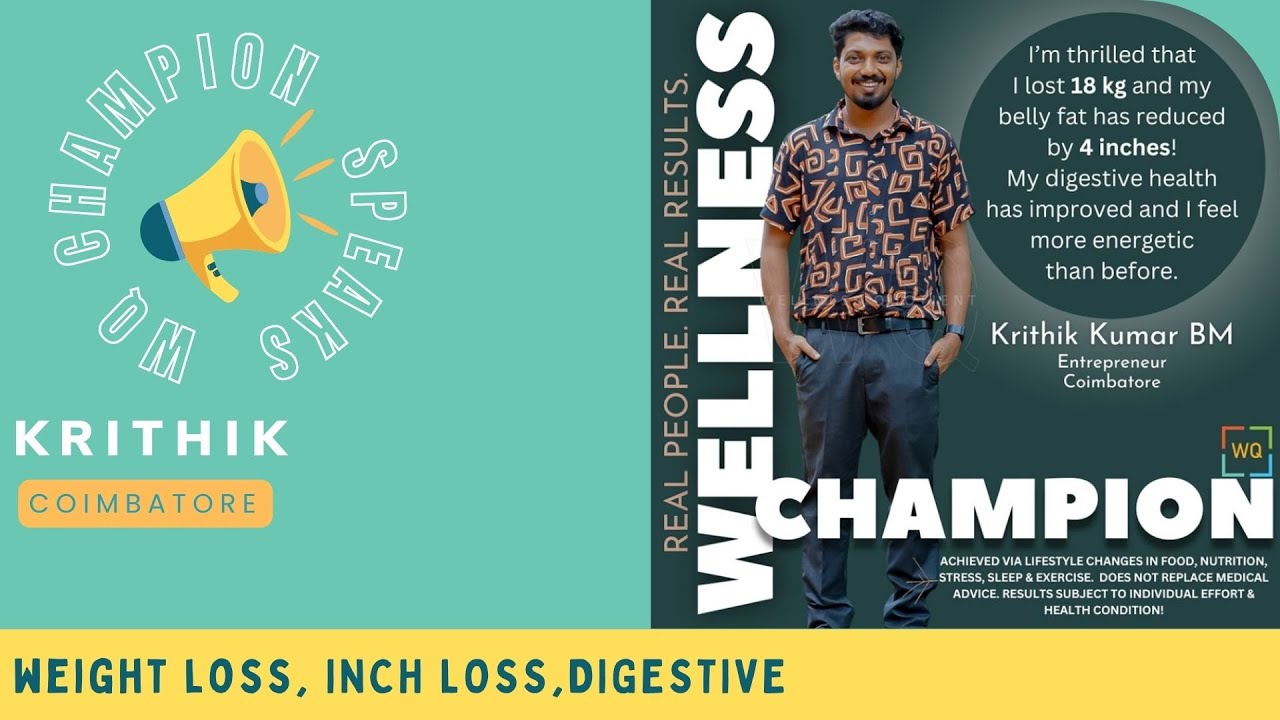 Krithik(18Kgs Weight Loss, Digestive Health Improved) - YouTube