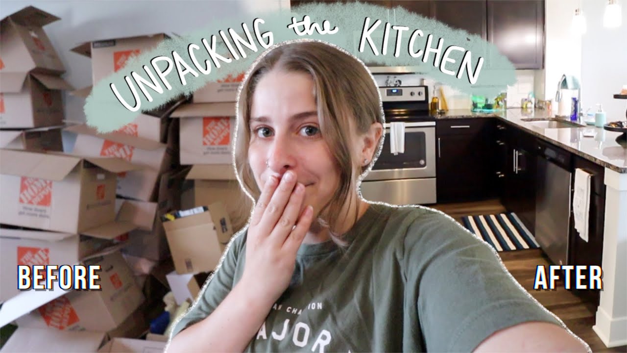UNPACKING & SETTING UP THE KITCHEN! this one took a while lol - YouTube