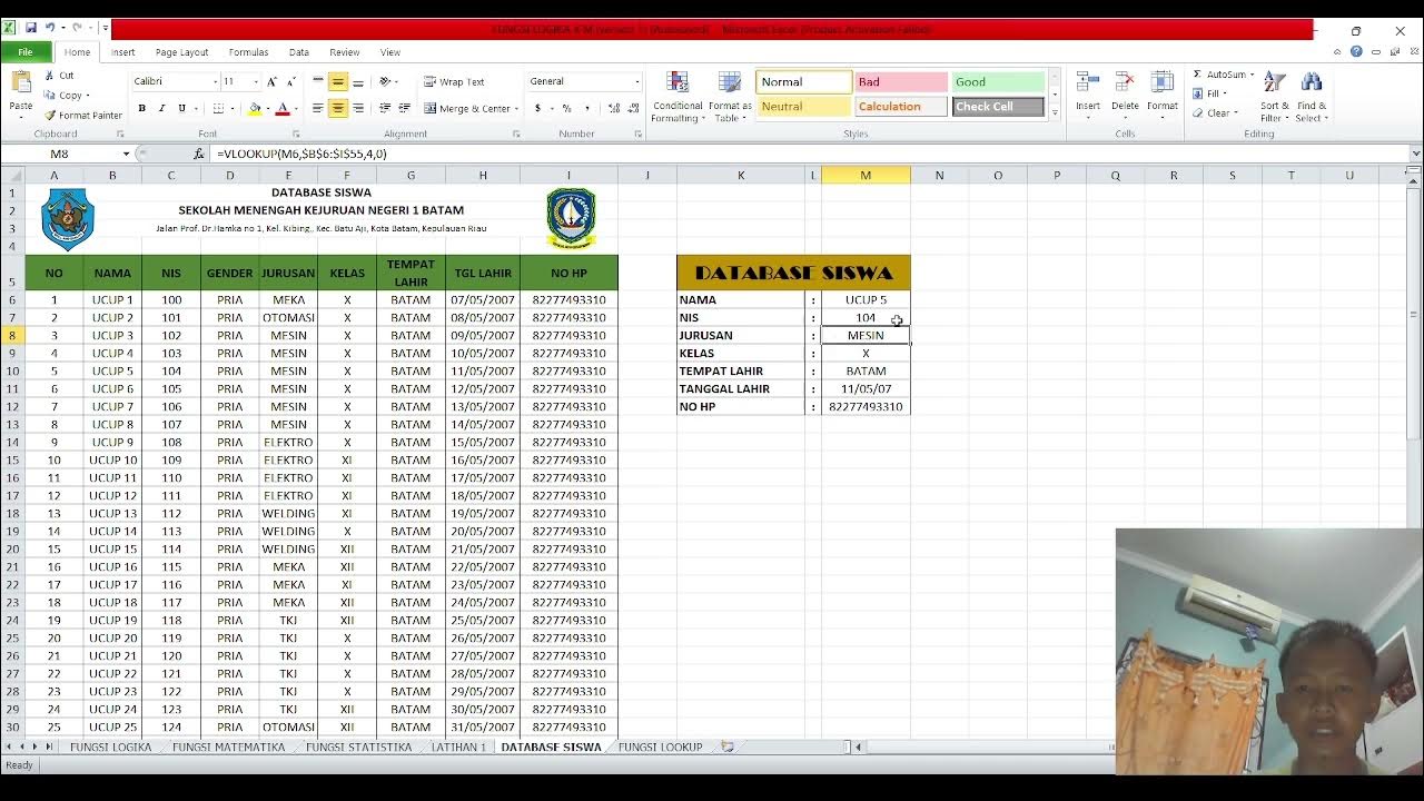 cara membuat database siswa dengan mudah di MS EXCEL - YouTube