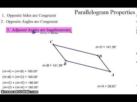Geometry: Unit 6: Day 1: Properties of Parallelograms - YouTube