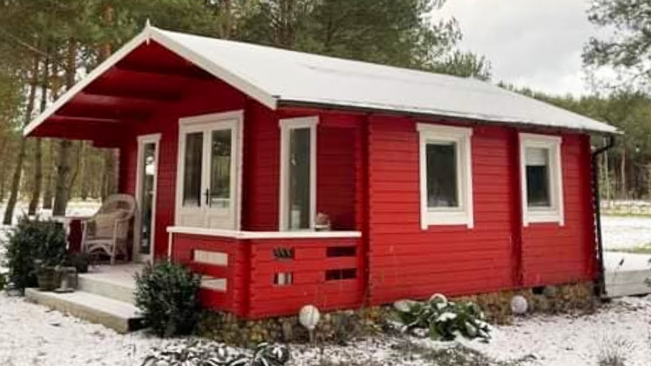 The Cutest Shed Home with Beautiful Red Outdoor - YouTube