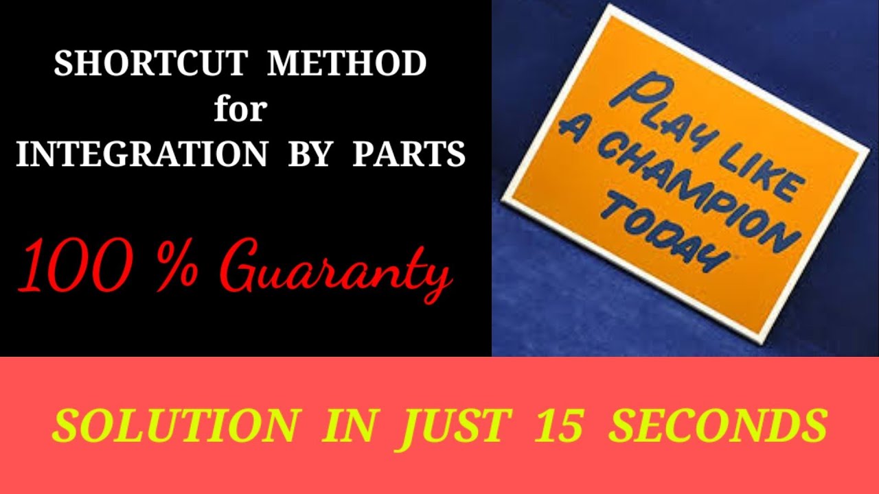 Shortcut Method for Integration By Parts | D-I Method - YouTube