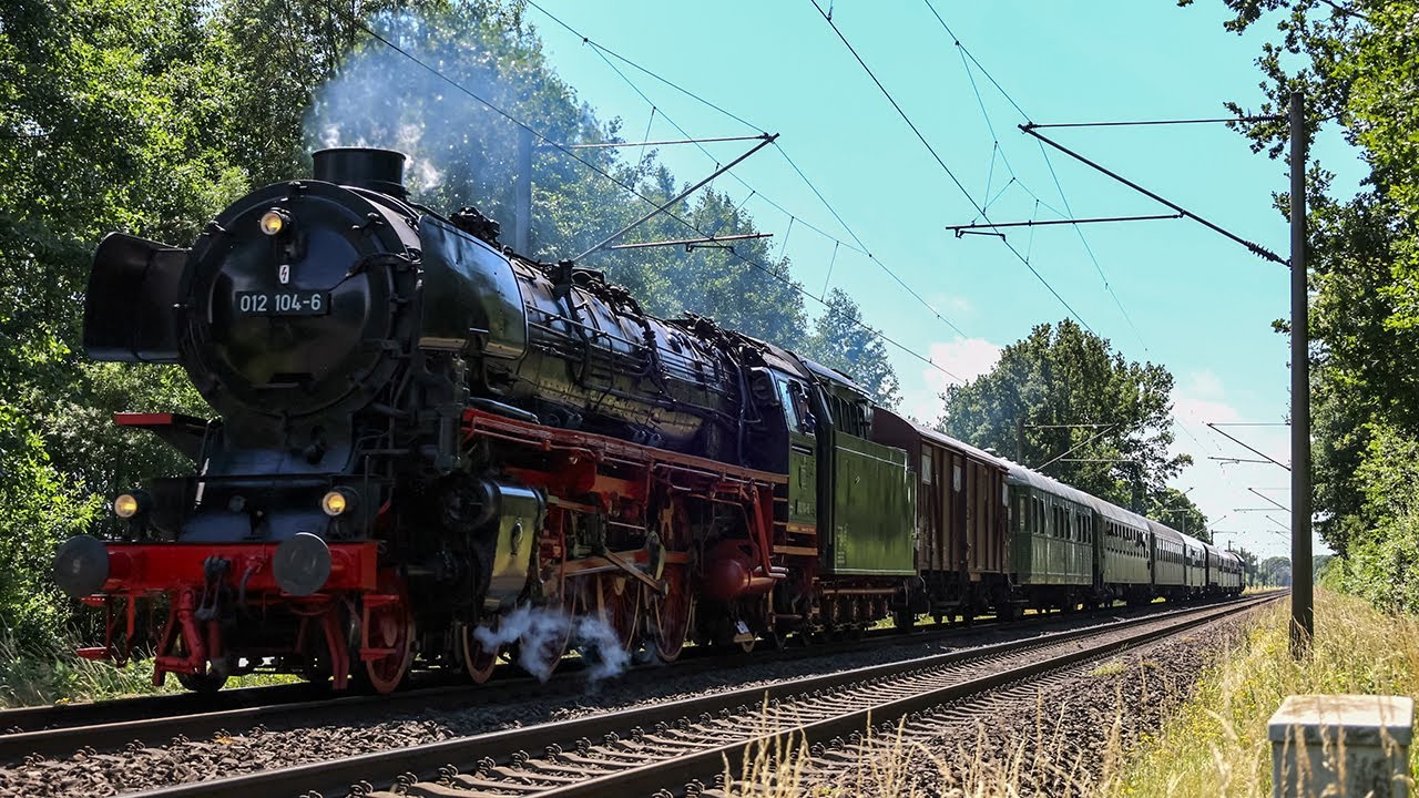 Dampflok 012 104-6 (01 1104) - Sonderzug von Braunschweig zur Kieler ...