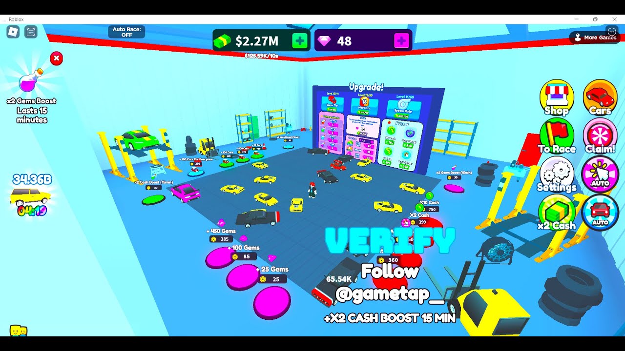 Roblox Race Merge Simulator Challenge merging cars and upgrading cars ...