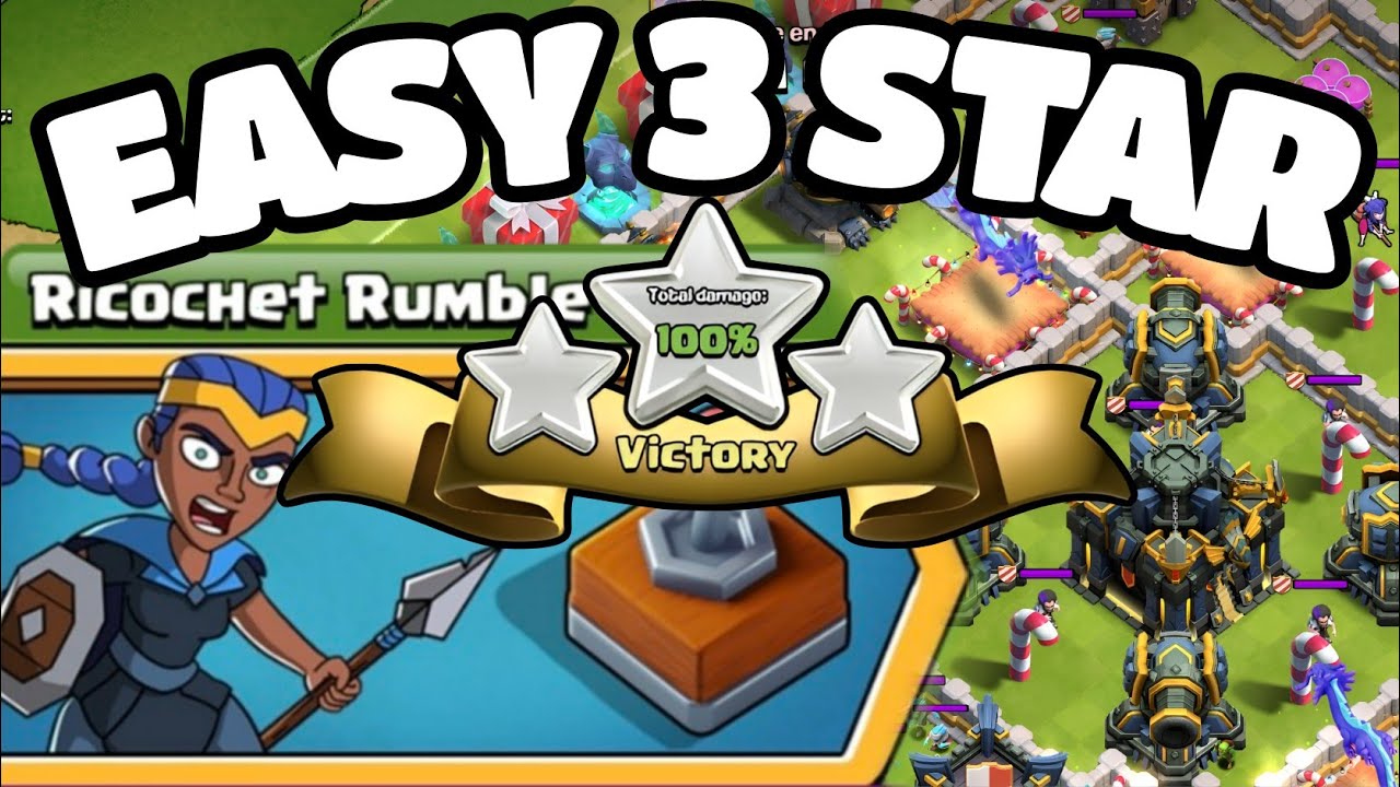 COC New Challenge event Ricochet Rumble easy 3 Star guide || Clash of Clans - YouTube
