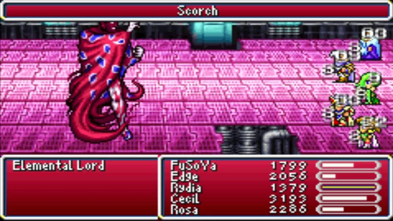 Final Fantasy 4 Advance (GBA) Boss #25 The Elemental Lords - YouTube