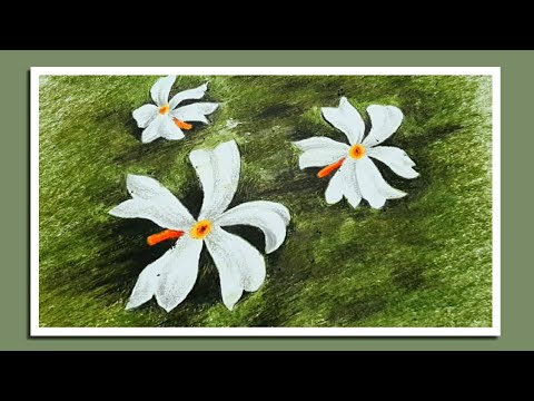 Sheuli Ful Drawing // Flower Drawing With Pastel Color - YouTube