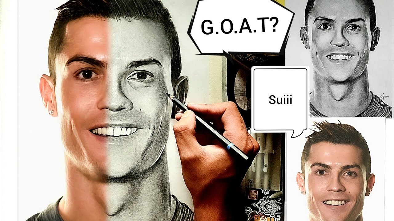 Drawing Cristiano Ronaldo_Suiiiii | realistic portrait | charcoal ...
