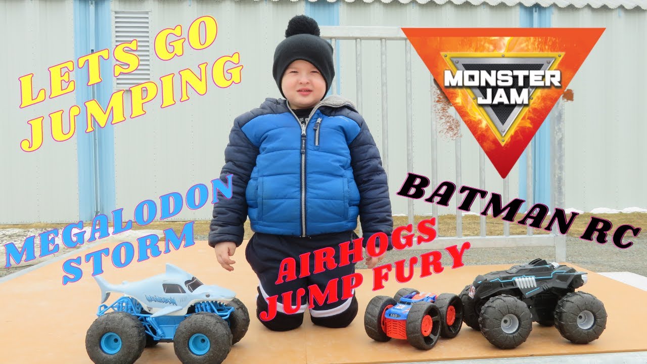 Monster Jam Megalodon Storm RC Batman, All Terrain RC , Air Hogs Jump ...