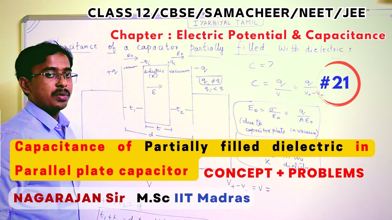 #21 Capacitance of Partially filled dielectric parallel plate capacitor ...